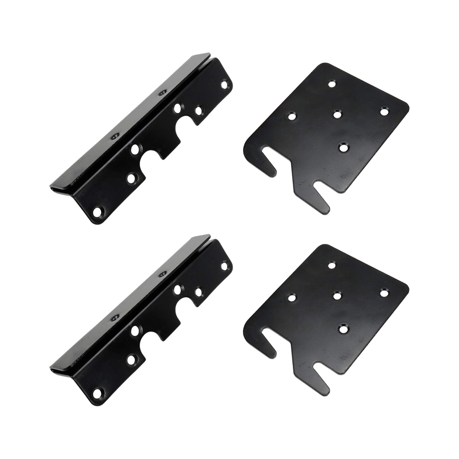 Geesatis 2 Set Bed Adapter Conversion Kit Heavy Duty Bed Frame Brackets Adapter Bed Rail Hook Plates Bolt-On to Hook-On Conversion, with Mounting Screws