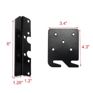 Geesatis 2 Set Bed Adapter Conversion Kit Heavy Duty Bed Frame Brackets Adapter Bed Rail Hook Plates Bolt-On to Hook-On Conversion, with Mounting Screws