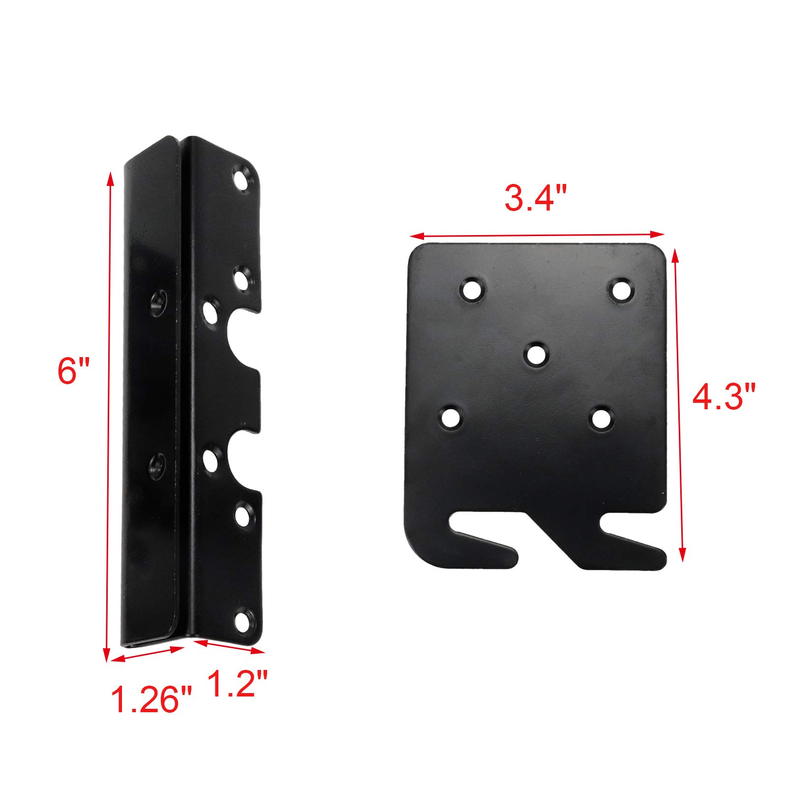 Geesatis 2 Set Bed Adapter Conversion Kit Heavy Duty Bed Frame Brackets Adapter Bed Rail Hook Plates Bolt-On to Hook-On Conversion, with Mounting Screws