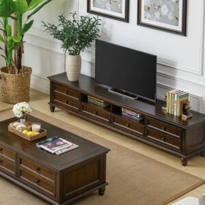 K-Musculo 4PCS 3.54" Tall Solid Wood Turned Furniture Legs Walnut Finished Wood Sofa Legs Turned Furniture Legs Bun Feet for Cabinet Sofa Ottoman TV Stand Loveseat Dresser