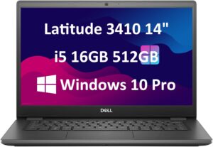 dell latitude 3410 3000 14" fhd (intel quad-core i5-10210u (beat i7-8565u), 16gb ram, 512gb pcie ssd, full hd ips) business student education laptop, type-c, rj-45, hdmi, win 10 pro/win 11 pro