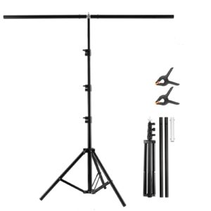 t shape backdrop stand kit 3.3 * 6.6ft, adjustable background support stand kit with 2 spring clamps for parties, wedding, photography, decoration, beiyang