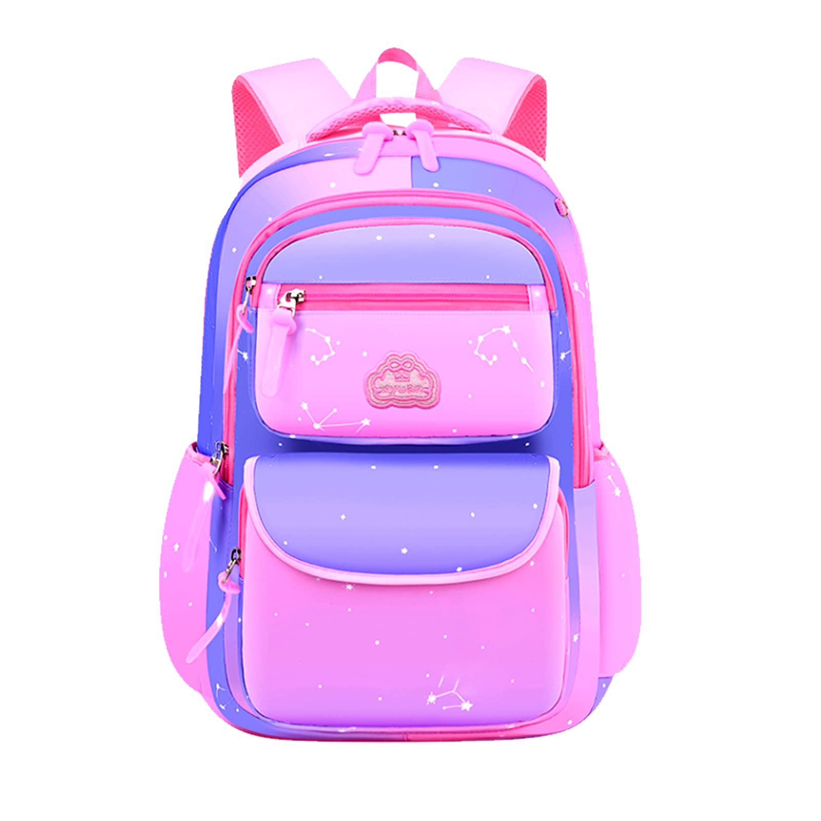 Reorzon Kids Primary School Backpack for Girls Toddler Kindergarten Preschool Starry Sky Gradient School Bookbag