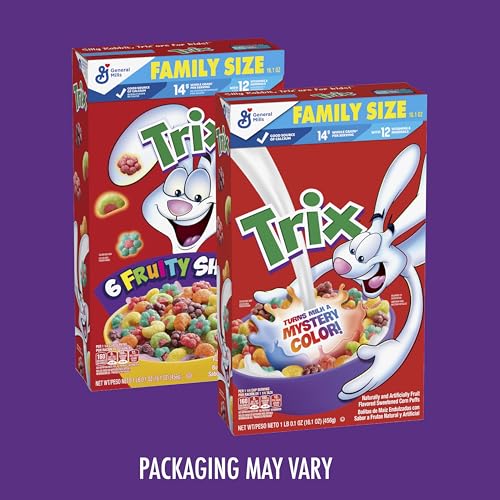 Trix Fruity Breakfast Cereal, 6 Fruity Shapes, Whole Grain, Family Size, 16.1 OZ