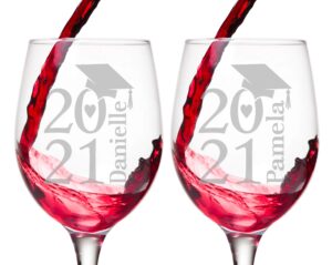 graduation stem one wine glass 2021 mastered it college high school grad student custom gift him her keepsake party favors graduates best friend