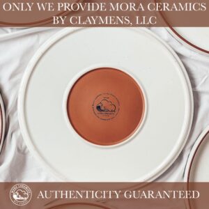 Mora 10.5-inch Porcelain Dinner Plate Set of 6 - Microwave/Oven/Dishwasher Safe, Scratch Resistant, Vanilla White