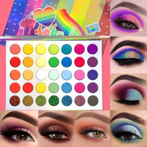 jutoe eyeshadow palette,35 colors high pigmented makeup palette matte and shimmer glitter powder eye shadow waterproof long lasting eye shadow palette(style 2)