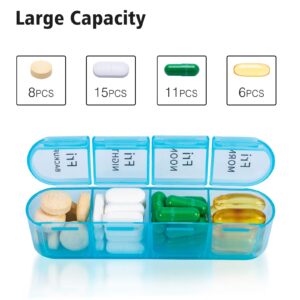 Daviky Pill Organizer 4 Times a Day, Daily Pill Box Organizer, Large Weekly Medicine Pill Organizer, Pill Cases Organizers 7 Day, Pill Boxes 7 Day to Hold Vitamins, Medication