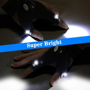 MOIPEJO LED Flashlight Gloves, Gifts for Men Dad Him Boyfriend Husband, Cool Gadget Hands-Free Lights for Camping Fishing Repairing, Fathers Day Christmas Birthday Gift