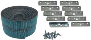 elegent upholstery 2" elastic latex webbing 20' ft roll sofa chair furniture kit includes webbing clips & screws