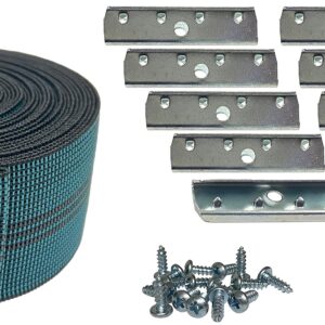 Elegent Upholstery 2" Elastic Latex Webbing 20' Ft Roll Sofa Chair Furniture Kit Includes Webbing Clips & Screws