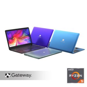 2021 Newest Gateway 15.6" FHD Ultra Slim Laptop, AMD Ryzen 5 3450U (Better Than i7-8565U), 16GB RAM, 256GB SSD, THX Audio, Fingerprint Scanner, Webcam, HDMI, WiFi, Windows 10 Home, Blue+Oydisen Cloth