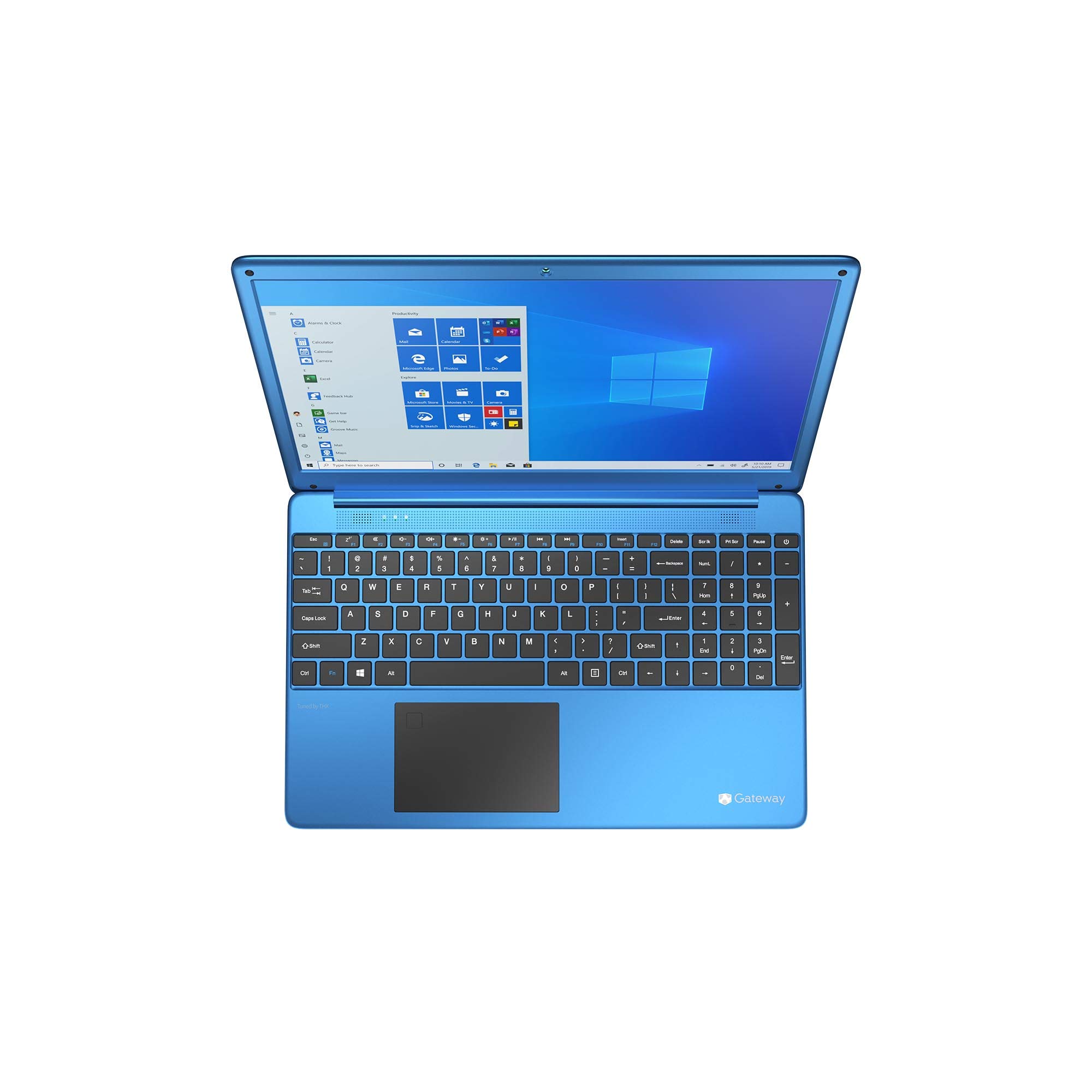 2021 Newest Gateway 15.6" FHD Ultra Slim Laptop, AMD Ryzen 5 3450U (Better Than i7-8565U), 16GB RAM, 256GB SSD, THX Audio, Fingerprint Scanner, Webcam, HDMI, WiFi, Windows 10 Home, Blue+Oydisen Cloth