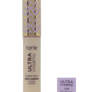 Tarte Cosmetics Shape Tape Ultra Creamy Concealer | Fair Neutral 12N NEW 2021 Formula Best Corrector Makeup Under Eye Brighter, Smoother Skin Matte Finish Nourishing & Gentle 0.33 Ounce (Pack of 1)