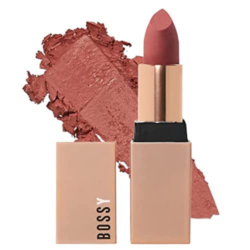 Bossy Cosmetics Matte, Long Lasting, Hydrating Vegan Lipstick with Vitamin E and Watermelon Seed Oil (Focused - Pink Mauve Color)