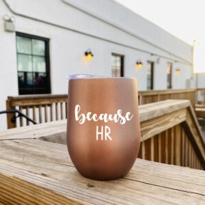 Rock & Llama Human Resources Gifts for Women Funny HR gifts for coworkers 12oz Tumbler Wine Glass HR Manager Cup Director Coffee Mug Best Office Gift