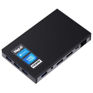 mele quieter2q fanless mini pc windows 11 pro celeron j4125 8gb 128gb micro computer, small desktop with gigabit ethernet pxe dual hdmi 4k unlock bios on industrial astrophotography webcast office