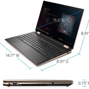 HP Spectre X360 15.6-inch 4K UHD Touchscreen 512GB SSD + 32GB Optane 11th Gen i7 (16GB RAM, Quad-Core i7-1165G7 up to 4.7GHz, Windows 10 Home, 3840 x 2160) Nightfall Black, 15-eb1043dx (Renewed)