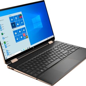 HP Spectre X360 15.6-inch 4K UHD Touchscreen 512GB SSD + 32GB Optane 11th Gen i7 (16GB RAM, Quad-Core i7-1165G7 up to 4.7GHz, Windows 10 Home, 3840 x 2160) Nightfall Black, 15-eb1043dx (Renewed)