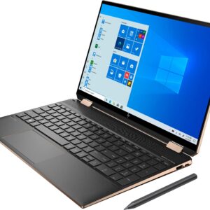 HP Spectre X360 15.6-inch 4K UHD Touchscreen 512GB SSD + 32GB Optane 11th Gen i7 (16GB RAM, Quad-Core i7-1165G7 up to 4.7GHz, Windows 10 Home, 3840 x 2160) Nightfall Black, 15-eb1043dx (Renewed)