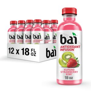 bai kupang strawberry kiwi, antioxidant infused beverage, 18 fl oz bottle (pack of 12)