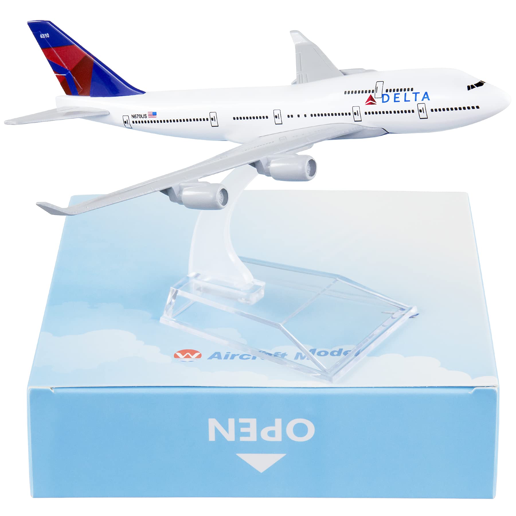 Busyflies Model Airplane 1:400 Diecast Airplanes Model Aircraft Metal Delta 747 Plane Alloy Model for Birthday Gift