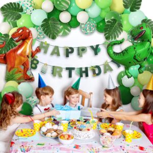 Dinosaur Birthday Party Decorations Supplies, Dinosaur Balloons Arch Garland Kit 40" Foil Dino Balloons Happy Birthday Banners Cake Topper for Jungle Dinosaur Birthday Baby Shower Party for Boys Kids