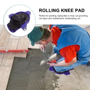 Scicalife Rolling Knee Pad - Durable Heavy-Duty Rolling Knee Creeper with 3 Swivel Casters for Floor Job, Knee Blades for Unisex Adult (Blue)