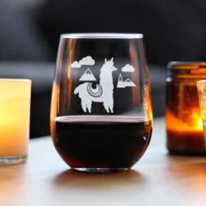 Alpaca Stemless Wine Glass - Cute Funny Themed Decor and Gifts for Alpaca Lovers - Large 17 Oz