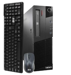 lenovo thinkcentre m93p sff computer desktop pc, intel core i7 3.4ghz processor, 16gb ram, 128gb m.2 ssd, 3tb hard drive, wireless keyboard & mouse, wifi | bluetooth, windows 10 pro (renewed)