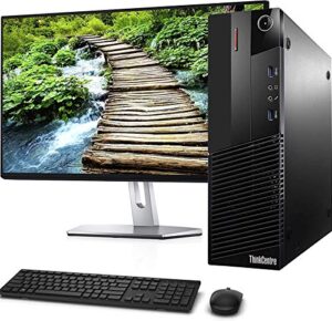 lenovo m93p sff computer desktop pc, intel core i7 3.4ghz, 16gb ram, 512gb m.2 ssd, wireless keyboard & mouse, wifi | bluetooth, new 23.8-in fhd led monitor, microsoft office 365, win 10 pro (renewed)