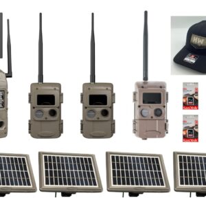 Cuddelink Cuddeback 1 Model G-5109 Cellular Camera Powered by Verizon 3 Remote L Series Cameras 4 Solar Power Banks Models PW-3600 4 16GB SD Cards 1 Hunters Warehouse Hat New