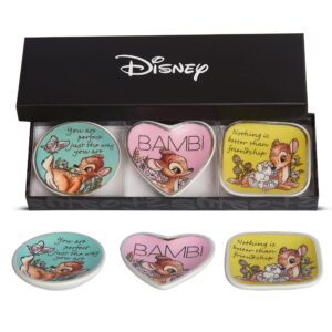 disney bambi trinket dish set - ring jewelry tray - mini ceramic trinket trays, 3-piece trinket dish gift set