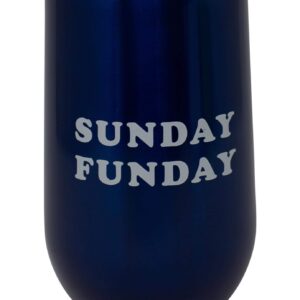 Boston Warehouse Stainless Steel 16 ounce Insulated Stemless Wine Cup, Sunday Funday