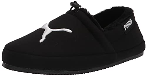 PUMA Men's Tuff Moccasin Slipper, Black Whit, 9