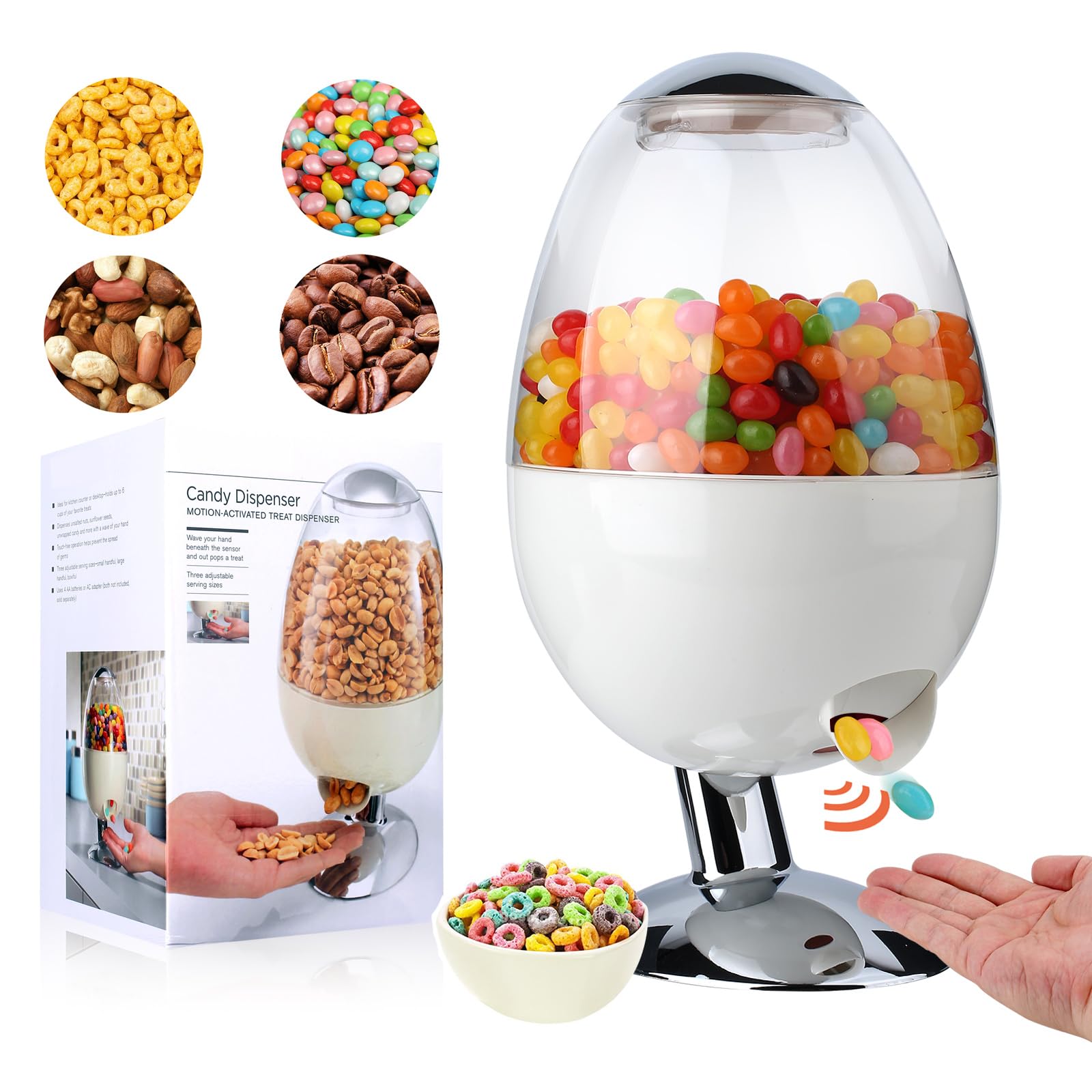 Smartang 12"Large Automatic Candy Dispenser Machine Countertop,Vintage Motion Activated Candy Dispenser Touch Free,3 Distribution Options Desktop Auto Candy Dispenser for Office Desk,Home,Bar,Party