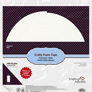 Scrapbook Adhesives by 3L Crafty Foam Tape 54ft, White