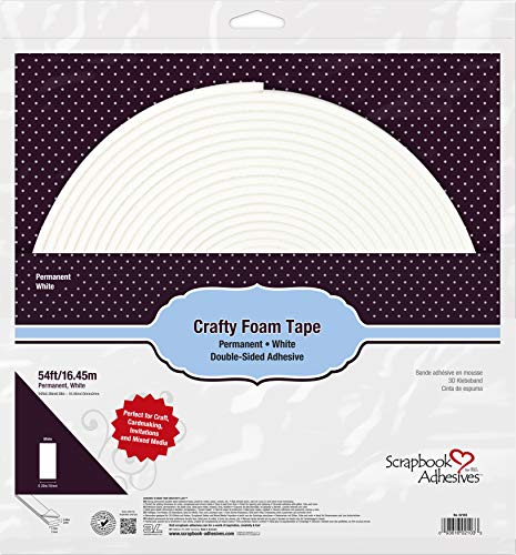 Scrapbook Adhesives by 3L Crafty Foam Tape 54ft, White