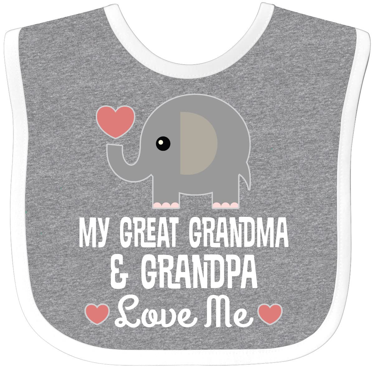 inktastic My Great Grandma and Great Grandpa Love Me Baby Bib Heather and White 3ede8