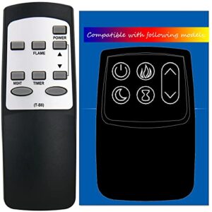 Compatible with Twin Star Dura flame Fireplace Heater Remote Control DFI-5018-01 DFI-5018-02 DFI-5018-03 DFI-5018-04 DFI-5018-05 DFI-5018-07 DFI-5020-01 DFI-5020-02 DFI-5020-03 DFI-5020-04 (T-B8)