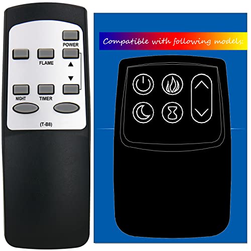 Compatible with Twin Star Dura flame Fireplace Heater Remote Control DFI-5018-01 DFI-5018-02 DFI-5018-03 DFI-5018-04 DFI-5018-05 DFI-5018-07 DFI-5020-01 DFI-5020-02 DFI-5020-03 DFI-5020-04 (T-B8)