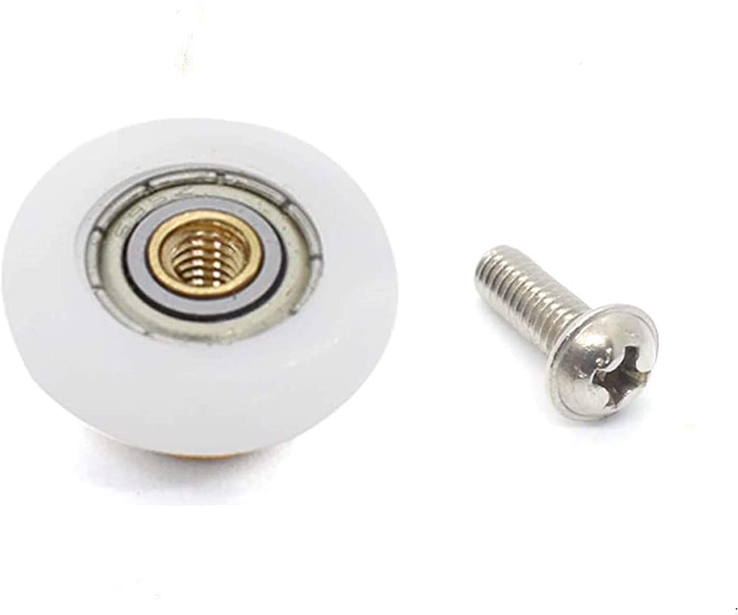 Shower Door Rollers Metal Alloy Wheels for The Bathroom Pan Glass Sliding Door Pulleys Replacement Parts Strong Load-Bearing Capacity Ultra-Quiet (Option A, Dia 19MM)