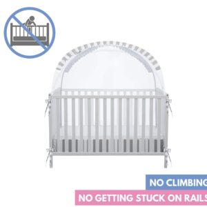 Baby Safety Pop up Crib Tent | Premium Crib Net to Keep Baby from Climbing Out | Upgraded Mesh Fabric | Protect Your Baby from Falls | Unisex Infant Crib Tent Net