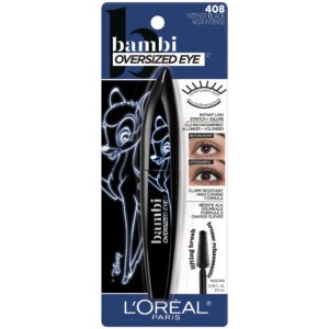 L'Oreal Paris Bambi Eye Mascara, Lasting Volume, Length & Lift, Doe-Eye Definition, No Clumping or Smudging, Washable, Intense Black, 0.28 fl. oz.