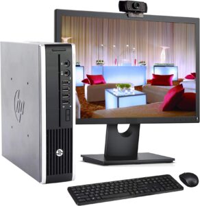 hp 8200 usff computer desktop pc, intel core i5 3.1ghz processor, 8gb ram, 320gb hard drive, wifi | bluetooth, 1080p webcam, wireless keyboard & mouse, 20 inch monitor, windows 10 (renewed)