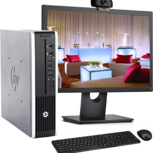 HP 8200 USFF Computer Desktop PC, Intel Core i5 3.1GHz Processor, 8GB Ram, 320GB Hard Drive, WiFi | Bluetooth, 1080p Webcam, Wireless Keyboard & Mouse, 20 Inch Monitor, Windows 10 (Renewed)