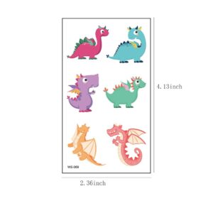 20 Sheets Dinosaur Temporary Tattoo, Fake Dinosaur Tattoo Face Body Stickers, Great for Dinosaur Birthday Party Favors Supplies for Adult Boys and Girls