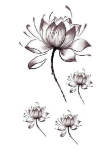 women lotus flower temporary tattoo stickers body art waterproof