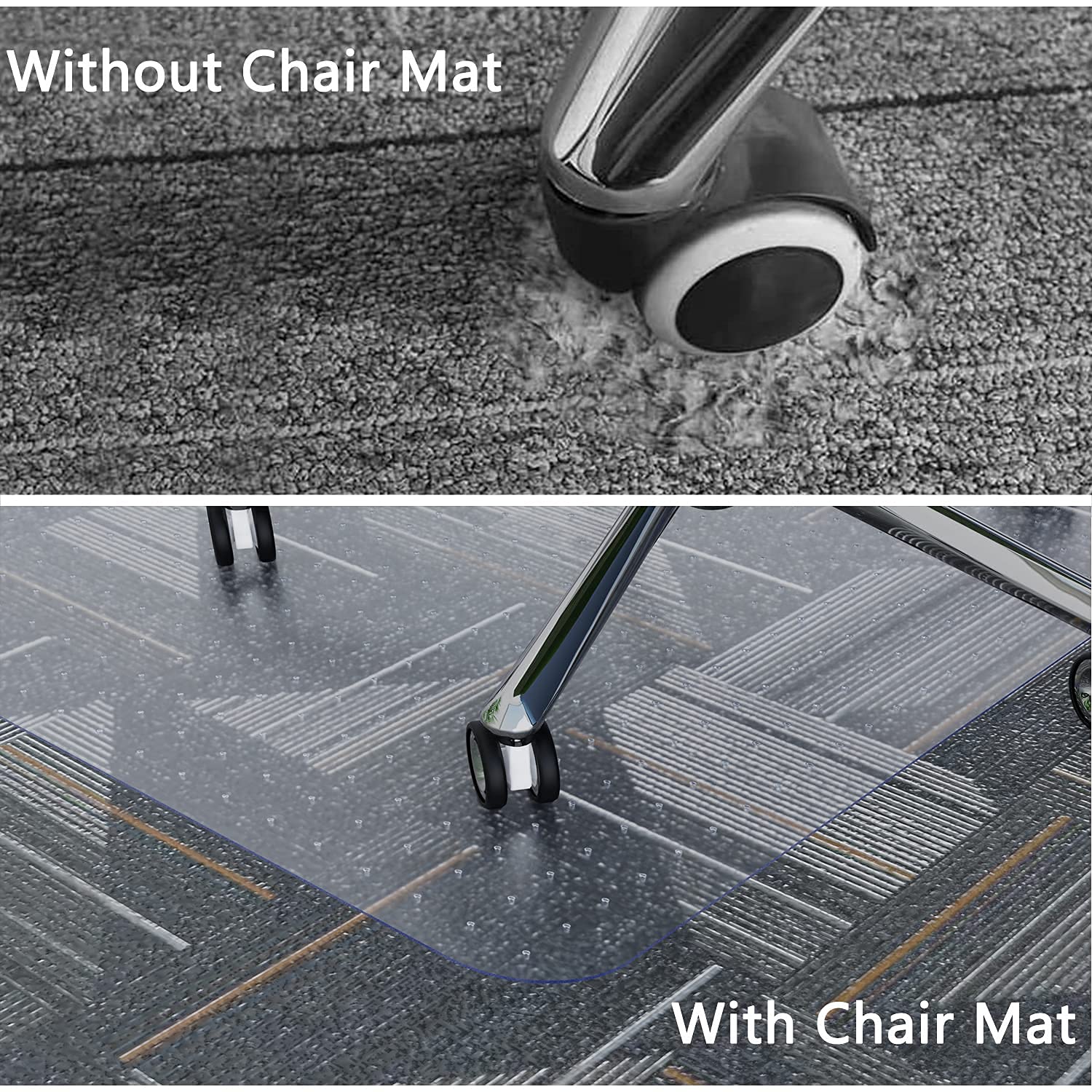 100pointONE Chair Mat for Carpet - 46" × 60" Clear Office Chair Mat for Low Pile Carpeted Floors (Rectangle)