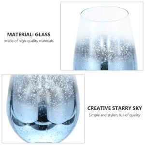 NUOBESTY Glass Wine Goblet Wine Flutes Starry Pattern Water Glasses Banquet Cocktail Cups Red Wine Goblets Drinking Cup for Bar Home Wedding Party Banque